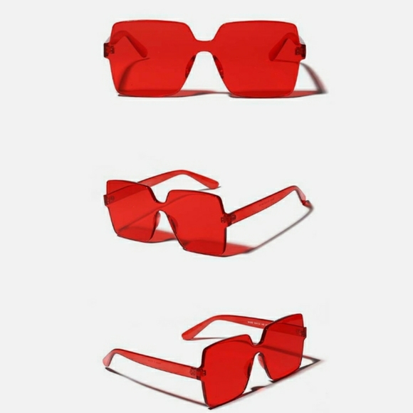 Accessories | Red Squarerimless Sunglasses | Poshmark